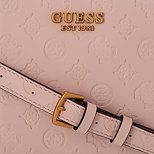 GUESS womens Noelle Double Zip Crossbody, Light Rose Logo, one size US