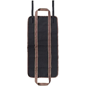 Dehydrator Fireplace Carrier Waxed Canvas Fire Place Sturdy Wood Carring Bag, with Handles Security Strap for Camping Indoor Firewood Logs, Black