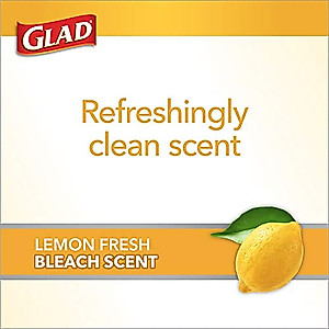 GLAD Small Kitchen Trash Bags, - 4 Gallon Trash Bag for Kitchen, Lemon Fresh Bleach Scent, Odor Eliminator, Leak Protection, 80 Count
