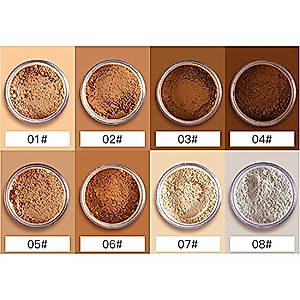 MAEPEOR Matte Setting Loose Powder 8 Colors Smooth and Lightweight Face Powder for Brightening and Setting Makeup with Face Puff (03 Soleil)
