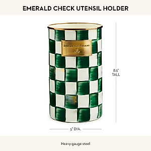 MACKENZIE-CHILDS Courtly Check Enamel Utensil Holder, Cute Holder for Utensils