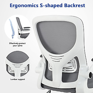 400lb Big and Tall Office Chair for Heavy People, Heavy Duty Ergonomic Mesh Chair Computer Executive Desk Chair with Wide Thick Seat, Adjustable Height and Armrests, Black