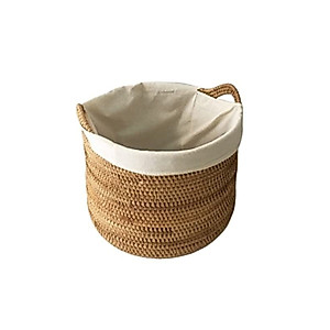 YSJX kitchen&bedroom Storage Accessories 1 Pack Handmade Rattan Woven Home Dirty Clothes Basket Clothes Toys Sundries Storage Bucket Sorting Basket Creative Basket ( Color : C 35x28cm )
