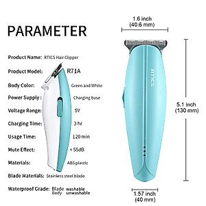 RTICS Hair Clippers for Slicked Hair, Cordless Rechargeable Safety Ceramic Blade Hair Trimmer, Low Noise Restoring Ancient Design Haircut Machine Kit for Men