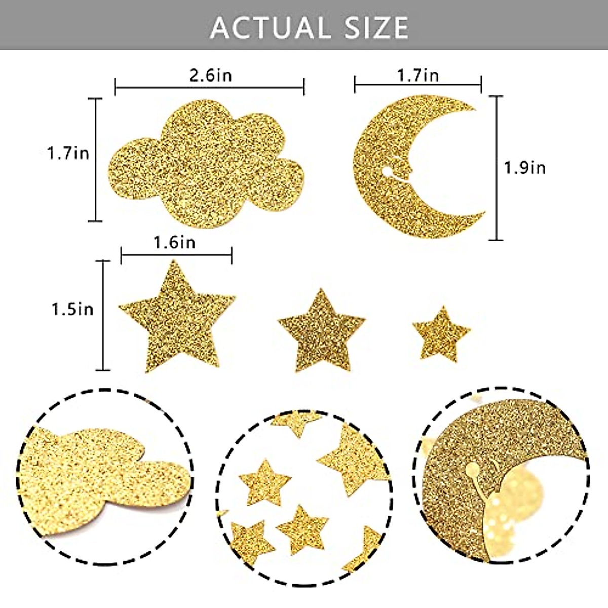Twinkle Twinkle Little Star Baby Shower - Star Confetti For First Birthday, Over The Moon Theme Party Decorations Supplies With Baby Boy Girl, Party Photo Props For Baby Shower