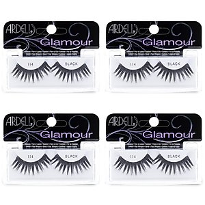 Ardell False Eyelashes Glamour Strip Lashes 114 Black 4 Pack