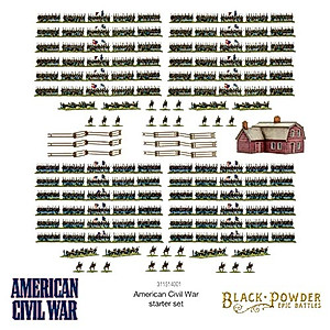 WarLord Black Powder Epic Battles American Civil War Starter Set Military Table Top Wargaming Plastic Model Kit 311514001 , Green