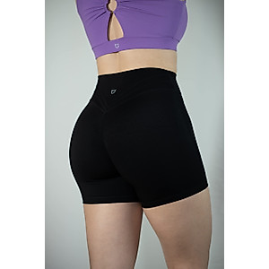 TomTiger Workout Shorts for Women High Waist Gym Fitness Running Yoga Bike Active Exercise Women's Short Tummy Control 3" (S, Black)