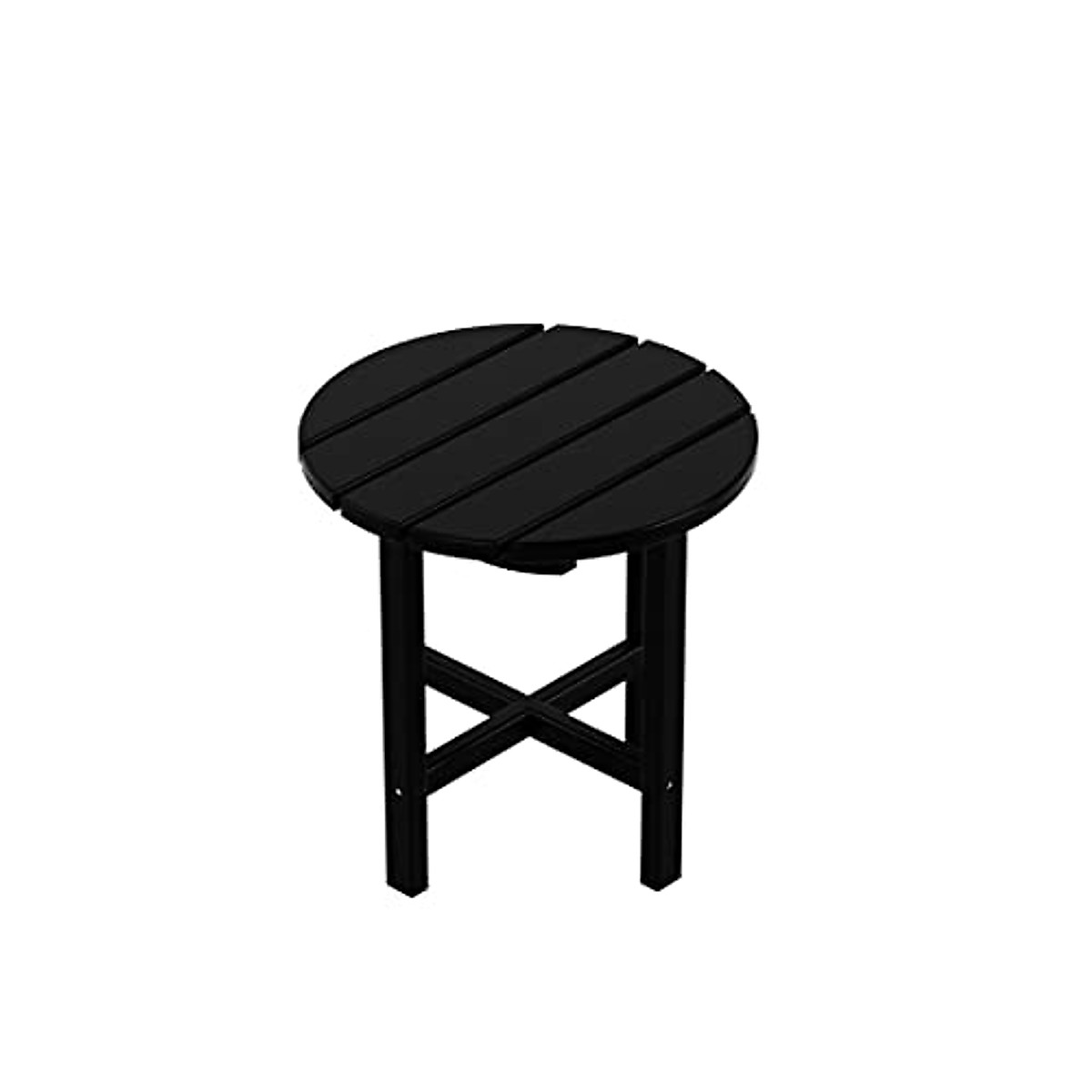 WO Home Furniture Set of 2pcs Outdoor Adirondack Chairs with Side Table, Poly Lumber Seat Traditional Retro Lounger for Beach, Balcony, Patio, Backyard, Lawn, Garden, Black