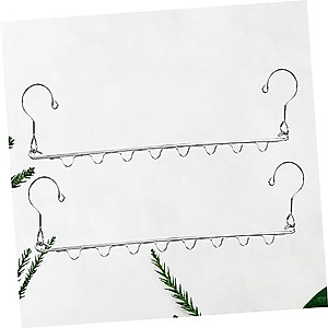 GARVALON Clip Hangers 2pcs Clothes Hangers Clothes Drying Rack Storage Hanger Hook up Storage Artifact Show Off Fold Drying Rack Storage Rack Clip Hooks