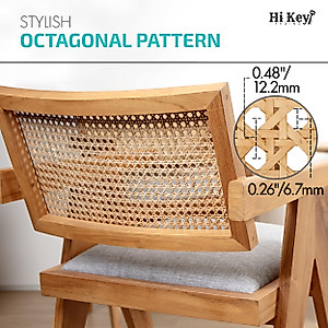 Cane Webbing Roll 24" Wide - Open Mesh Rattan Roll - Woven Cane Material Rattan Fabric Sheets Open Weave Wicker Material for Chair Caning Kit, DIY Supplies, Furniture Repair, Replacement Kit (2'x6')