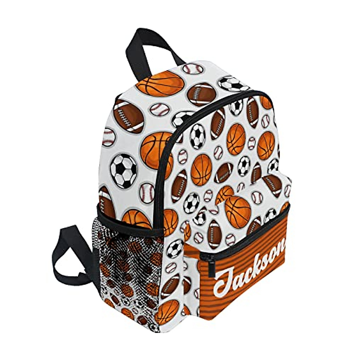 Sinestour Custom Basketball Sport Kid's Backpack Personalized Backpack with Name/Text Preschool Backpack for Boys Customizable Toddler Backpack for Girls with Chest Strap