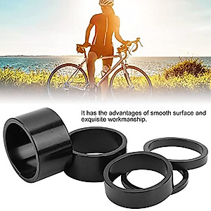 Headset Spacer, Bike Front Stem Fork Washer Stem Spacers Fork Washer Aluminum Alloy Black for Road Bike for Mountain Bike