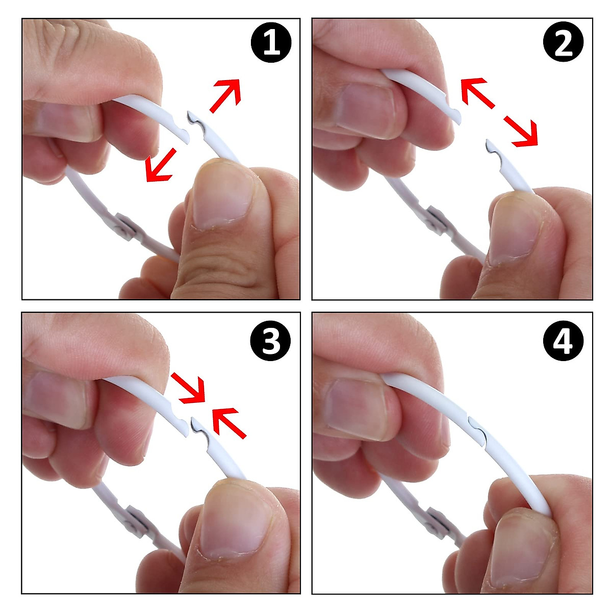 24 Pack Shower Curtain Rings, Rustproof Decorative Shower Curtain Hooks Metal Round Shower Ring Hooks for Bathroom Shower Rod (A-White)