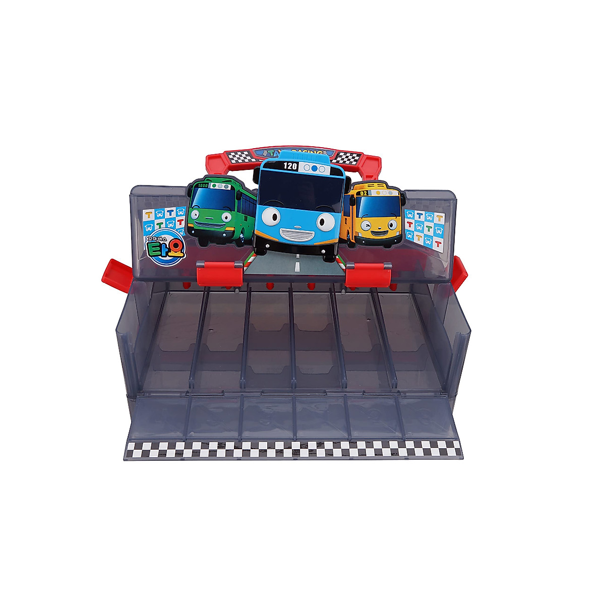 The Little Bus Tayo and Friends- Mini car Toy Storage and Racing Stadium for 26 Mini Cars with Handle…