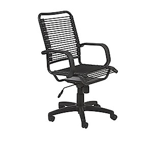 Eurø Style Bradley Bungie Office Chair, L: 27 W: 23 H: 37.5-43 SH: 17.5-23, Black