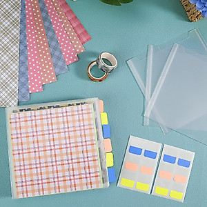 Caydo 36PCS 6x6inch Scrapbook Paper Storage, with 60PCS Sticky Index Tabs for Holding Scrapbook Paper, Cardstock, Vinyl Sheets