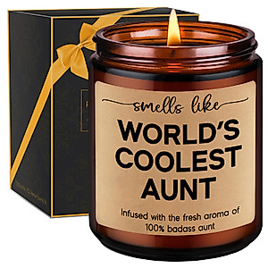 GSPY Cool Aunt Candles - Gifts for Aunt - Aunt Gifts from Niece, Nephew - Cool Aunt Gifts, Aunt Candle - Aunt Birthday Gifts - Funny Christmas Gifts for Aunt, Auntie - Best Aunt Ever Gifts