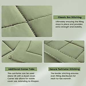 QUIETSEA King Size Bed in a Bag 7 Pieces Comforter Set King, Wood Grain Texture Bedding Comforter Set Green Bed Set with Comforter, Pillowcases, Flat Sheet, Fitted Sheet and Pillow Shams