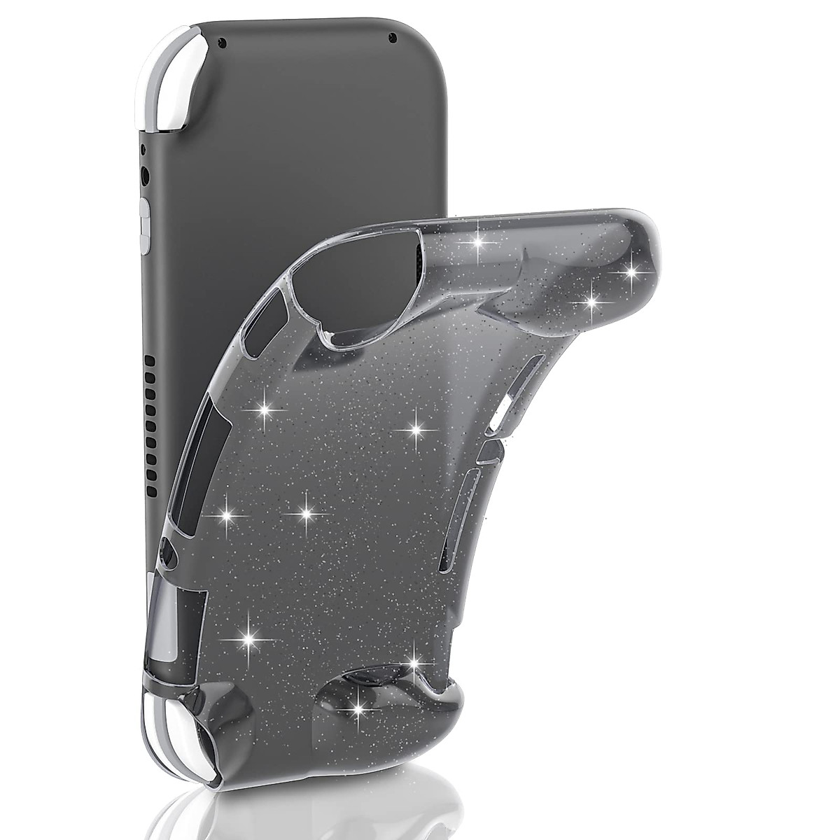 NANANINO Switch lite Clear Glitter Case, Switch lite Protective Case, Switch lite TPU Case - Clear