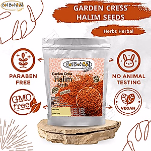 bonballoon ( 26.45 oz / 750 gm ) Organic Herbal Garden Cress Seed Seeds Lepidium Sativum Halim Chandrashoor Chandrasur Cresson De Fontaine For Agriculture & Health حب الرشاد, 26.45 Ounce / 750 gm