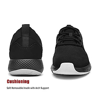 Waterproof Sneakers for Women Footwear Running Work Shoe Non Slip Lightweight Tennis Golf Bowling Causal Flats Walking Rain Outdoor Restaurant Zapatos de Mujer Black