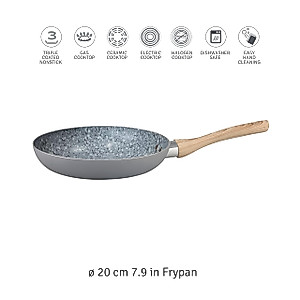 HUDSON Nonstick Grey Frying Pan 9Qt Cookware, Pots and Pans, Dishwasher Safe, 7.9-inch, Granite Nonstick