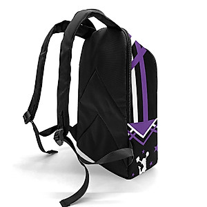 Yeshop Cheerleader Cheer Purple 1 Personalized Backpack for Teen Boys Girls,Custom Travel Backpack Bookbag Casual Bag Name Gift