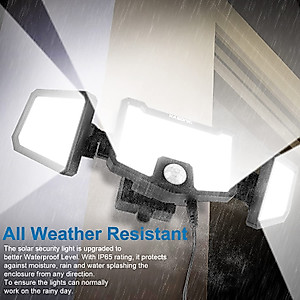 K KASONIC Solar Flood Lights, 2500LM Super Bright Motion Sensor with Remote, IP65 Waterproof Solar Security Spot Lights with 15Ft Cable for Patio, Garage, Porch, Yard, 2 Pack