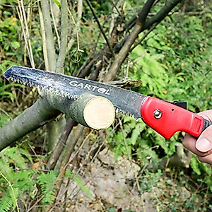 GARTOL Folding Saw 7 Inch Blade Hand Saw, Tree Pruning Saw with 3-Sides Razor Tooth for Camping Hunting DIY Woodworking, Trimming Thick Branches, PVC, Bamboo and Bone