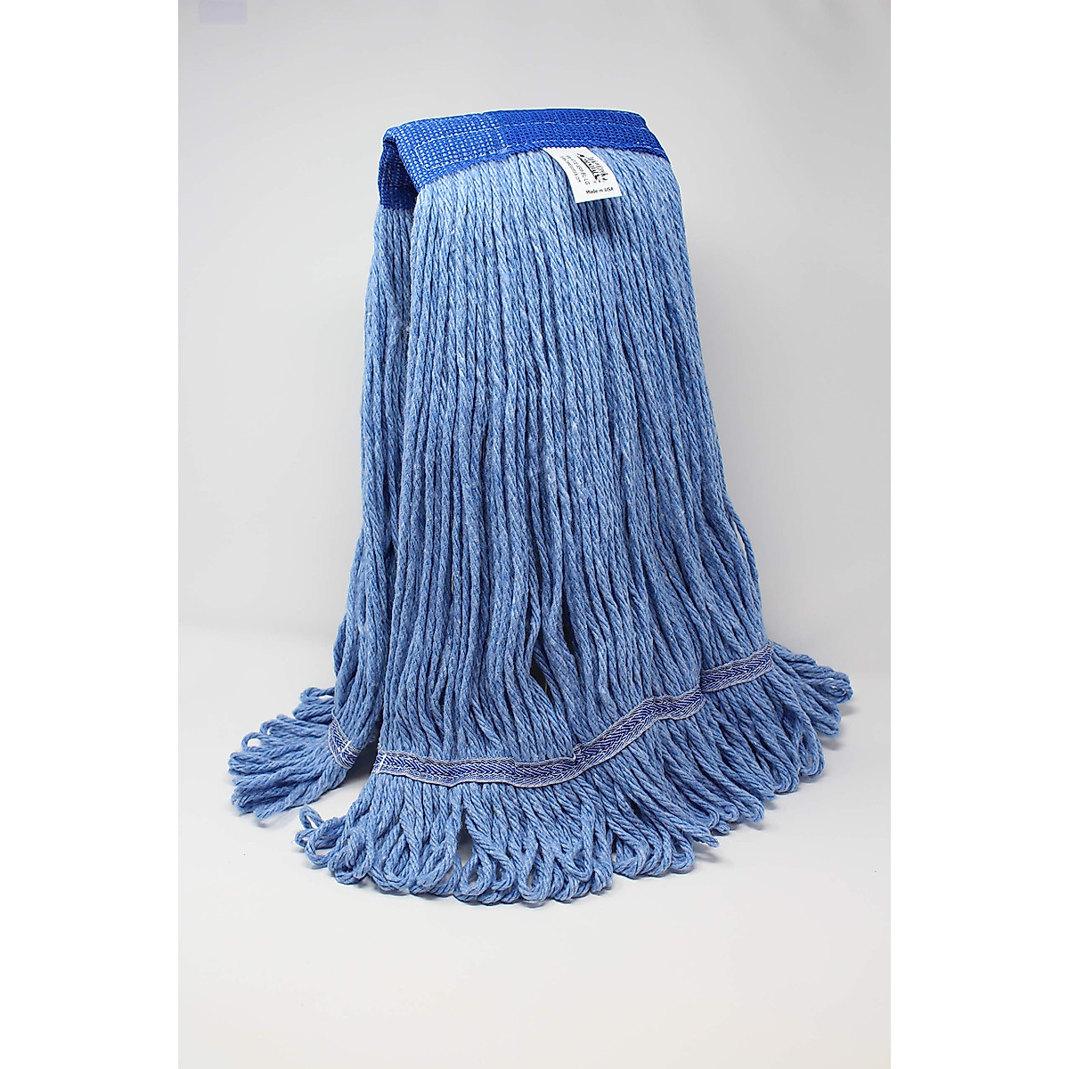 Turkey Creek Essentials Mop Heads Commercial Grade USA Made Looped End Heavy Duty Large Mop Head of Blue 4-Ply Synthetic Yarn Industrial Wet Mop Head Replacement and String Mop Refills (6, Large)