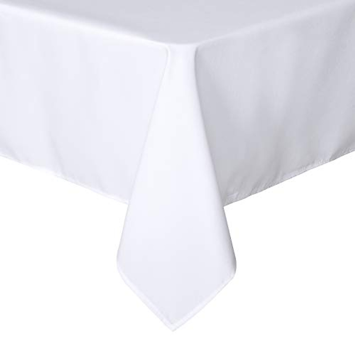 sancua Rectangle Tablecloth - 60 x 84 Inch - Stain and Wrinkle Resistant Washable Polyester Table Cloth, Decorative Fabric Table Cover for Dining Table, Buffet Parties and Camping, White