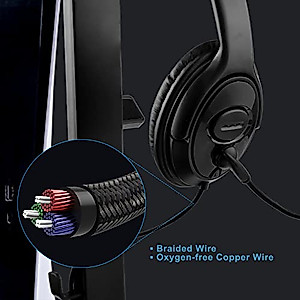 Joso Wired One Ear Headset for PS4, 3.5mm Single Ear Headphone Headset for PS5, Nintendo Switch, PC, iPad, Mac, Tablet and Phone with 3.5mm Jack, Office Business, Coach Headset, Gaming, Remote Work