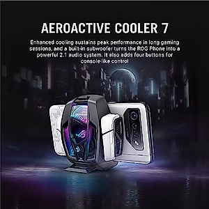 ASUS ROG Phone 7 Ultimate Cell Phone, AeroActive Cooler Bundle, 6.78” FHD+ 2448x1080 165Hz, 6000mAh Battery, 16GB RAM, 512GB Storage, AI2205-16G512G-ULT [US Version]