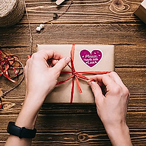 Please Handle with Love Stickers,Thank You Stickers,Handmade Stickers,Small Shop Stickers,Envelopes Stickers for Small Business, Online Retailers,Handmade Goods,500 Labels Per Roll