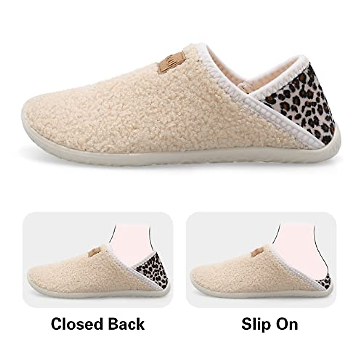 Fuzzy House Slippers for Women Men Indoor Closed Back Lightweight Cozy Faux Furry Lining Barefoot House Shoes Slipper Socks for Bedroom Home Office Yoga Outdoor Walking Shoes 8.5-9.5 Women/6.5-7.5 Men