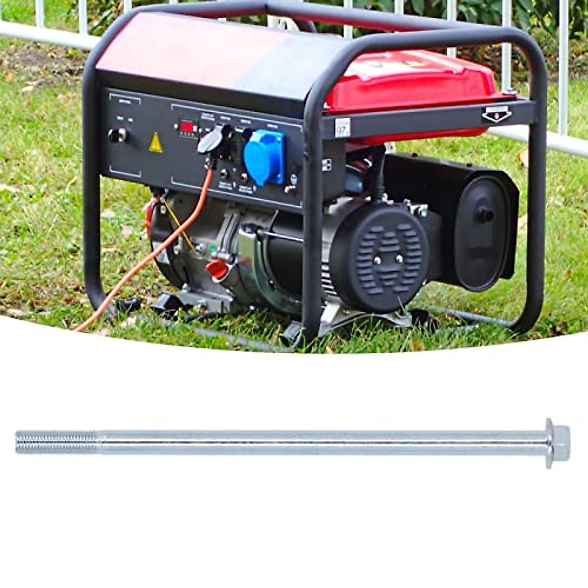 Kadimendium Hex Head Bolts, Carbon Steel Wear Resistance Strong Half Thread Bolt for Lawn Mower(10x210)