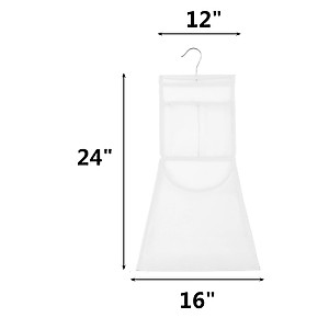 ALYER Hanging Bath Toy Bag,Mesh Nursery Organizer for Clothing Diapers Toys (White)