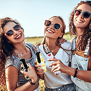 Sublimation Blanks Beer Bottle Cover Sleeves Neoprene Beer Cooler Covers Insulator Sleeve with Zipper for 12 oz/330 ml Bottles, Birthday Wedding Oktoberfest Party (White-6 Pcs)