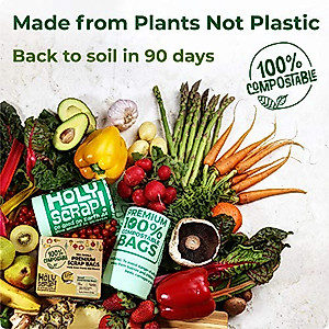 Holy Scrap! Compostable Trash Bags 8 Gallon - Pack of 50 - Trash Bags Medium/Small - Garbage Kitchen Compost Bags - Eco Friendly Trash Bags or Compost Bin Liner - Bio Compostable Bags