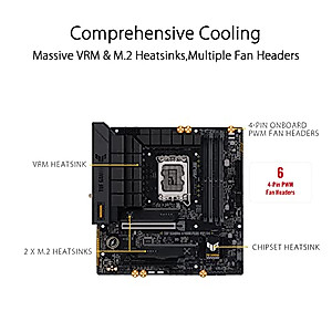 ASUS TUF GAMING B760M-PLUS WIFI D4 Intel(13th and 12th Gen)LGA 1700 mATX motherboard,PCIe 5.0,2xPCIe 4.0 M.2 slots,DDR4,WiFi 6,2.5Gb LAN,USB 3.2 Gen 2x2 Type-C,front USB 3.2 Type-C,Thunderbolt (USB4®)