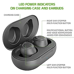 Wireless V5 Bluetooth Earbuds Works for Motorola Moto G Power (2021) with Charging case for in Ear Headphones. (V5.0 Black)