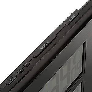 La Crosse Technology 513-75624-INT Digital Atomic Clock with Outdoor Temperature and Moon Phase,Black