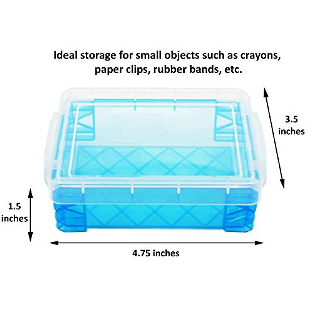 Advantus Crafts Storage Studios Super Stacker 6-Pack of Crayon Box 1.5 x 3.5 x 4.75 inches; Set Comes In Random Color Combinations of Blue, Clear, Green, Purple or Red (Colors will vary from image)