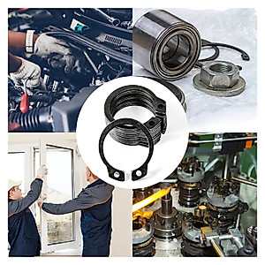 NINDEJIN Snap Ring Shop Assortment, 145PCS External Retaining Rings 15-28mm (0.59''-1.1'') Carbon Steel Snap Retaining C Clip Rings Kit for Grooved Shafts, Studs, and Other Moving Parts