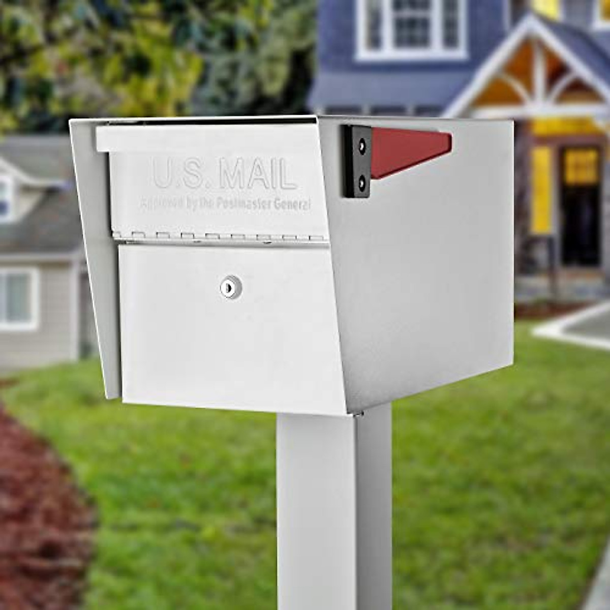 Mail Boss 7507 Curbside Mail Manager Security Locking Mailbox, Cream White