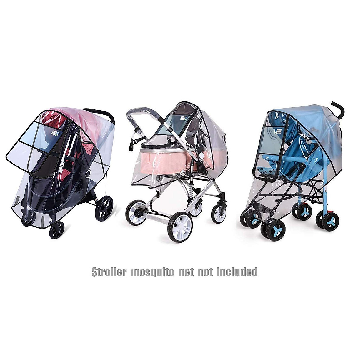 Stroller Rain Cover by Hombae, Universal Baby Stroller Weather Shield, Waterproof Stroller Cover, Travel Umbrella Stroller Wind Dust Shield, Stroller Cover for Rain, Food Grade EVA, Eye Protect