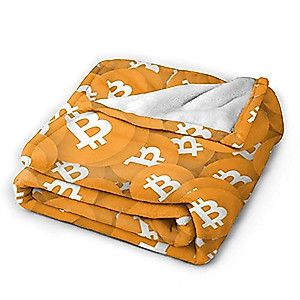 Throw Blanket Bitcoin Ultra-Soft Micro Fleece Blanket for Couch Sofa Bed Living Room 50"X40"