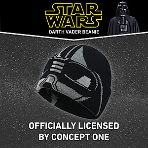 Star Wars Darth Vader Roll Down Cuff Beanie Hat, Black, One Size