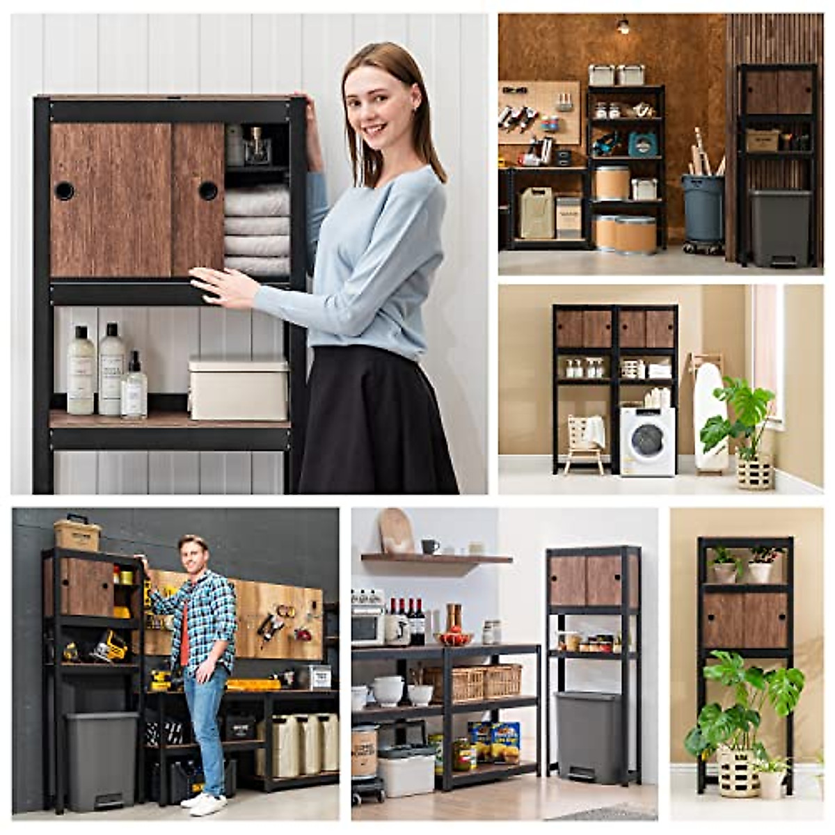 HOMEDANT House Over The Toilet Cabinet Shelf with Laminated Board, Adjustable Bathroom Storage Organizer Rack with Sliding Door, Medicine Cabinet Shelving, Shelves for Laundry Restroom Kitchen Garage